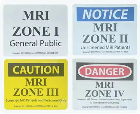 Comprehensive MRI Zone Sign Combo Pack for Enhanced Safety Compliance ...